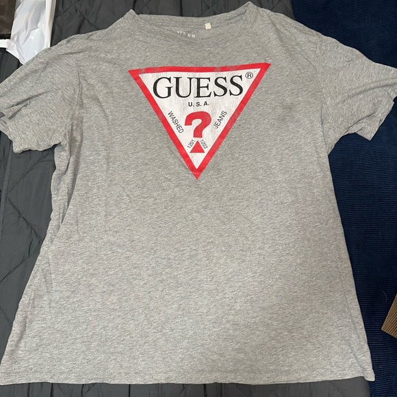 Guess | Shirts | Guess Logo Tshirt Gray | Poshmark